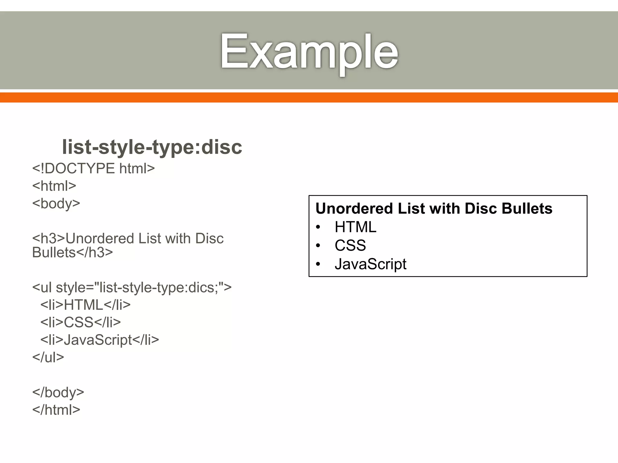 Use Of Lists And Tables In Html Pptx