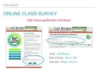 Gail Borden Library | HTML/CSS Program | PPT