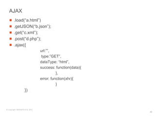 HTML CSS JavaScript jQuery Training | PPT