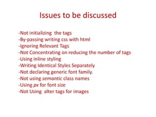 Html Css Mistakes | PPTX | Web Design and HTML | Internet