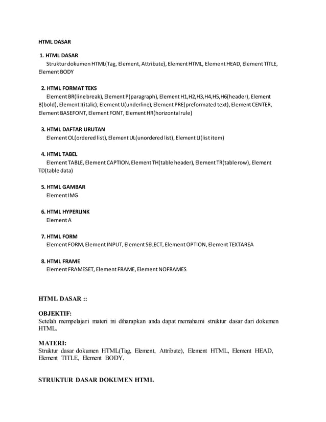Html dasar | PDF