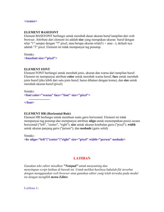 Html dasar iskaruji dot com | PDF