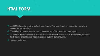 HTML DAY 4 presentation for beginners friendly | PPTX | Web Design and HTML | Internet