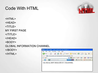 HYPER TEXT MARKUP LANGUAGE BASIC LESSONS | PPT