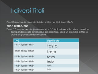 HTML e CSS Prima Lezione | PDF | Web Design and HTML | Internet