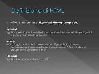HTML e CSS Prima Lezione | PDF | Web Design and HTML | Internet