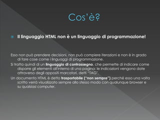 HTML e CSS Prima Lezione | PDF | Web Design and HTML | Internet