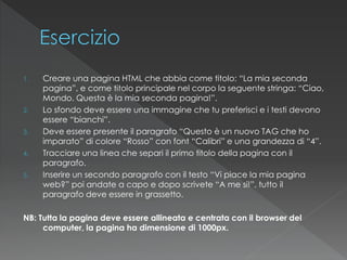 HTML e CSS Seconda Lezione | PDF | Web Design and HTML | Internet