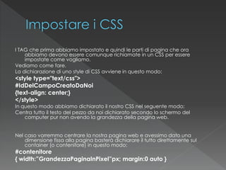 HTML e CSS Seconda Lezione | PDF | Web Design and HTML | Internet