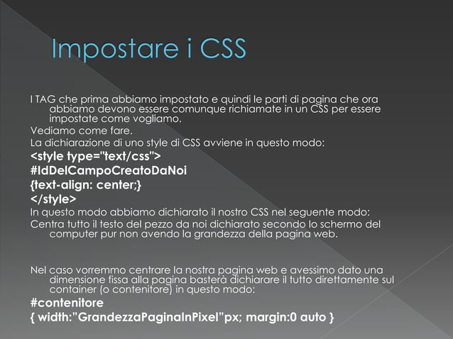 HTML e CSS Seconda Lezione | PPT