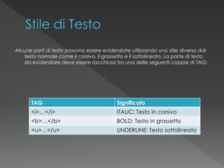 HTML e CSS Seconda Lezione | PDF | Web Design and HTML | Internet