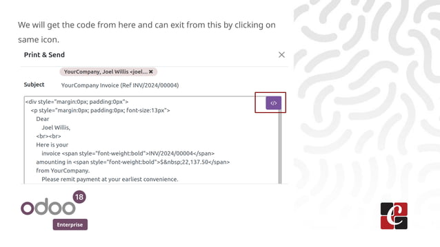 HTML Editor in Odoo 18 - Odoo 18 Technical Slides | PPTX