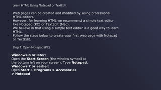 Html editors | PPTX