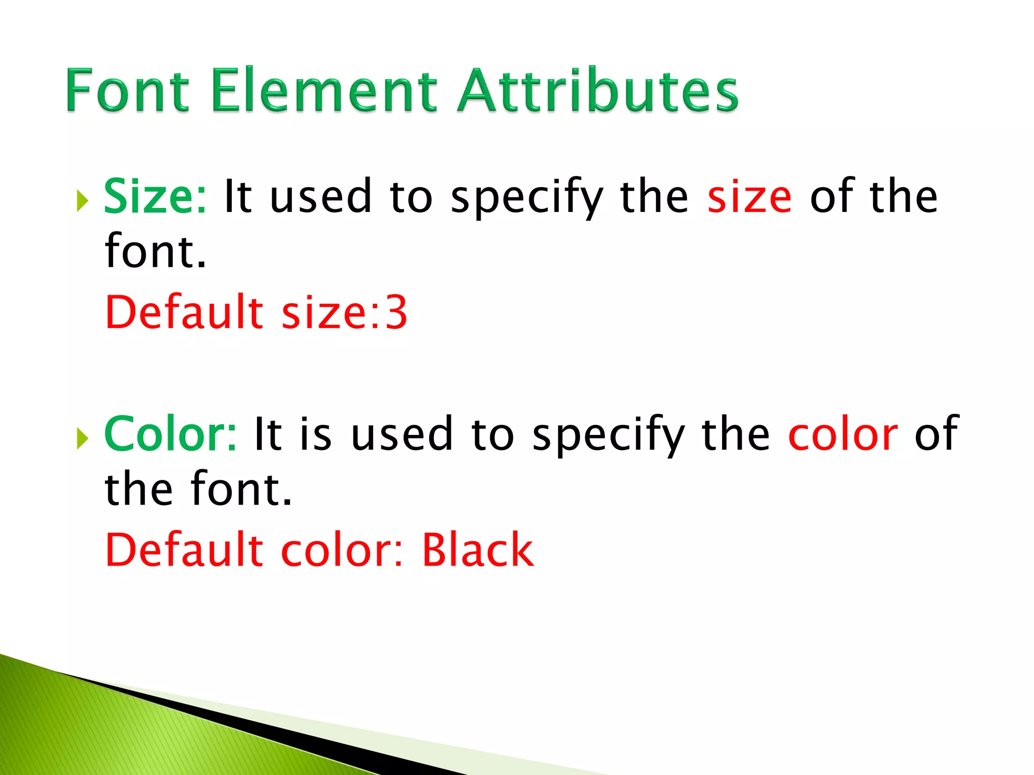 HTML Font Element | PDF