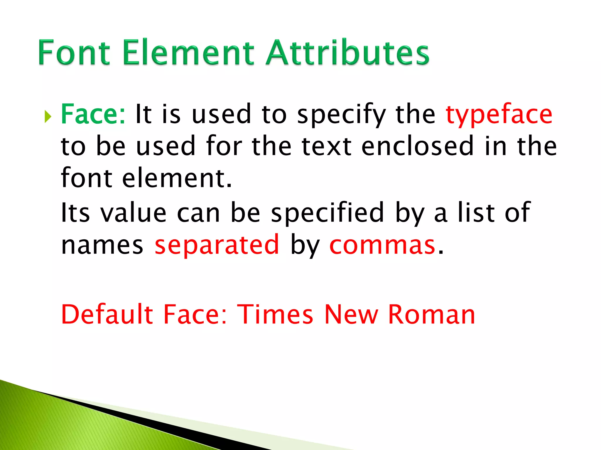 HTML Font Element | PDF
