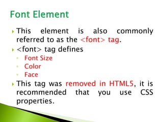 HTML Font Element | PDF