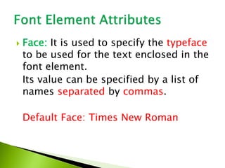 HTML Font Element | PDF