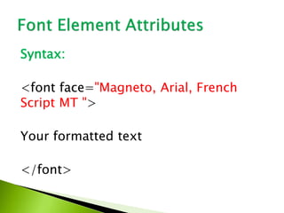 HTML Font Element | PDF