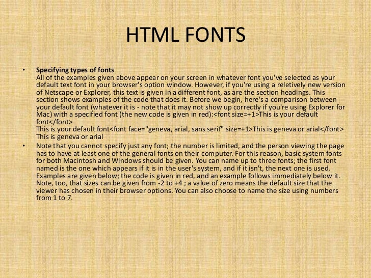 Html fonts