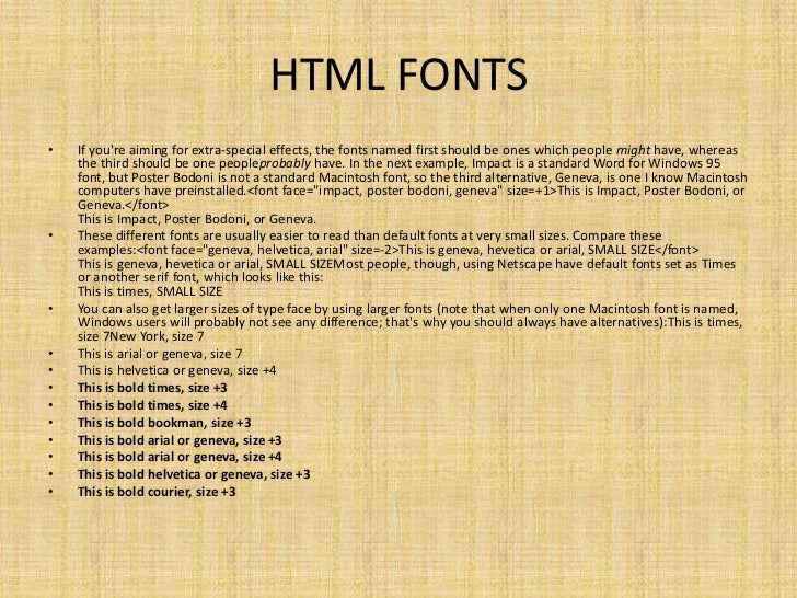 Html fonts