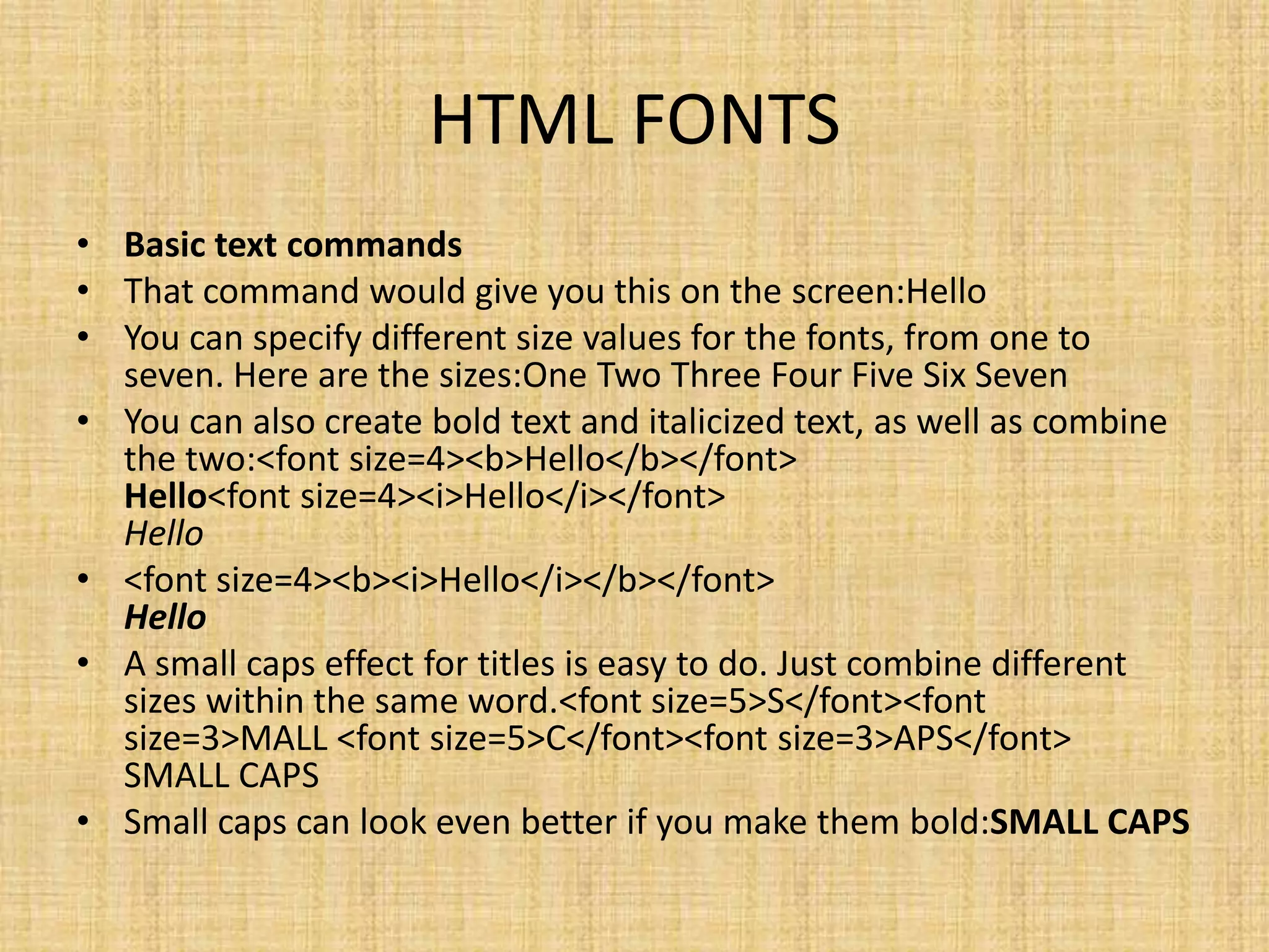 Html fonts | PPT