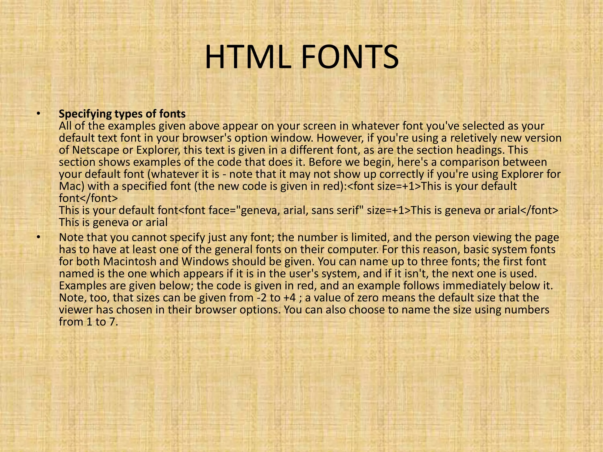 Html fonts | PPT