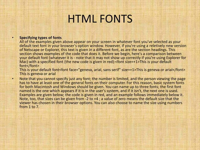 Html fonts | PPT