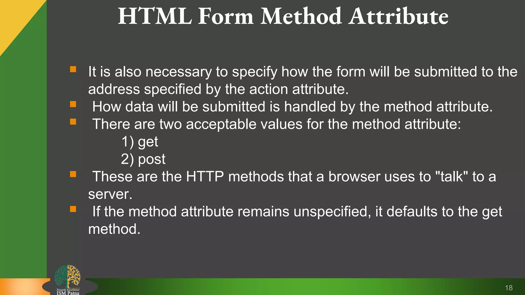 Html form | PPTX | Web Design and HTML | Internet