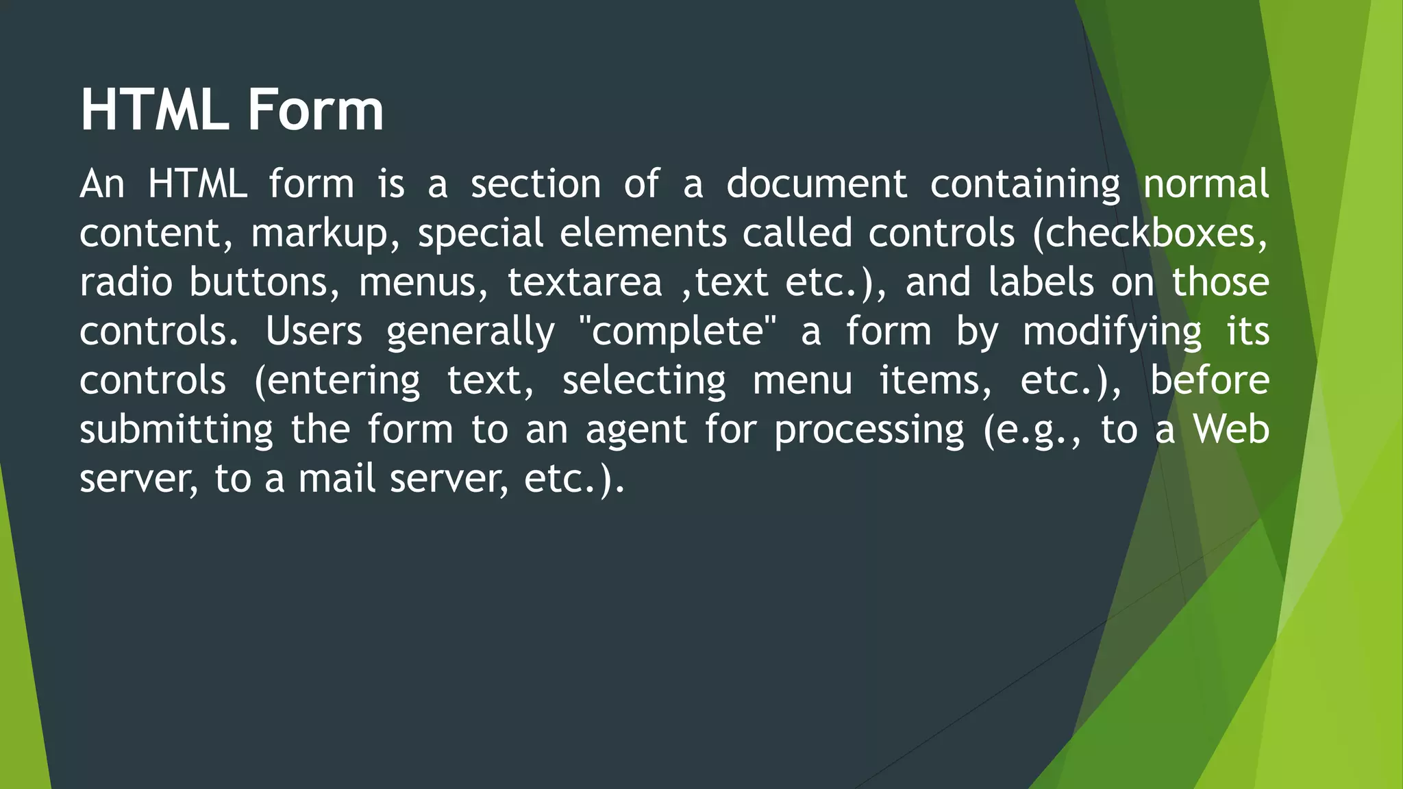 Html Form Controls Ppt