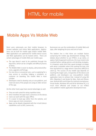 Html for Mobile App Development | PDF
