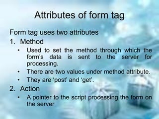 Computer language - Html forms | PPSX | Web Design and HTML | Internet