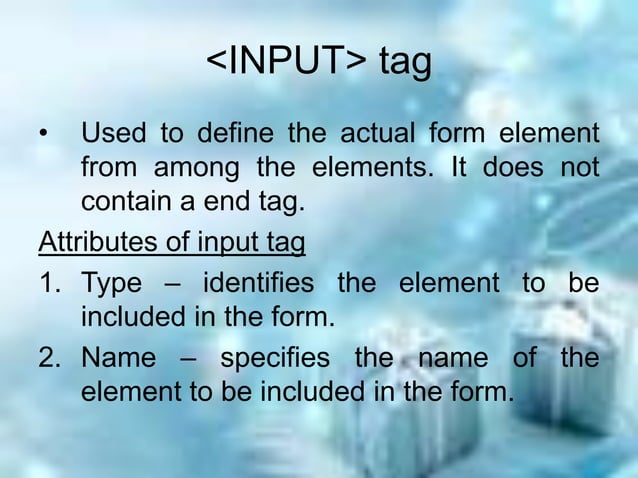 Computer language - Html forms | PPSX | Web Design and HTML | Internet