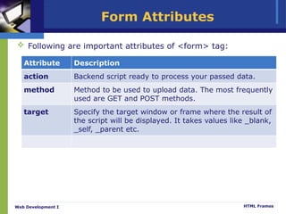 HTML Forms.pptx ( web development html / css) | PPTX
