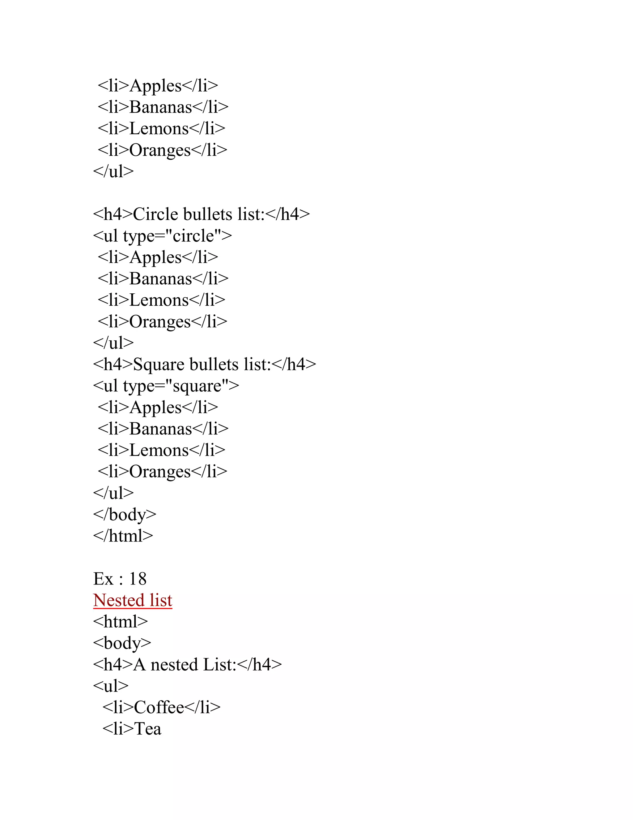 HTML practical guide for O/L exam | PDF