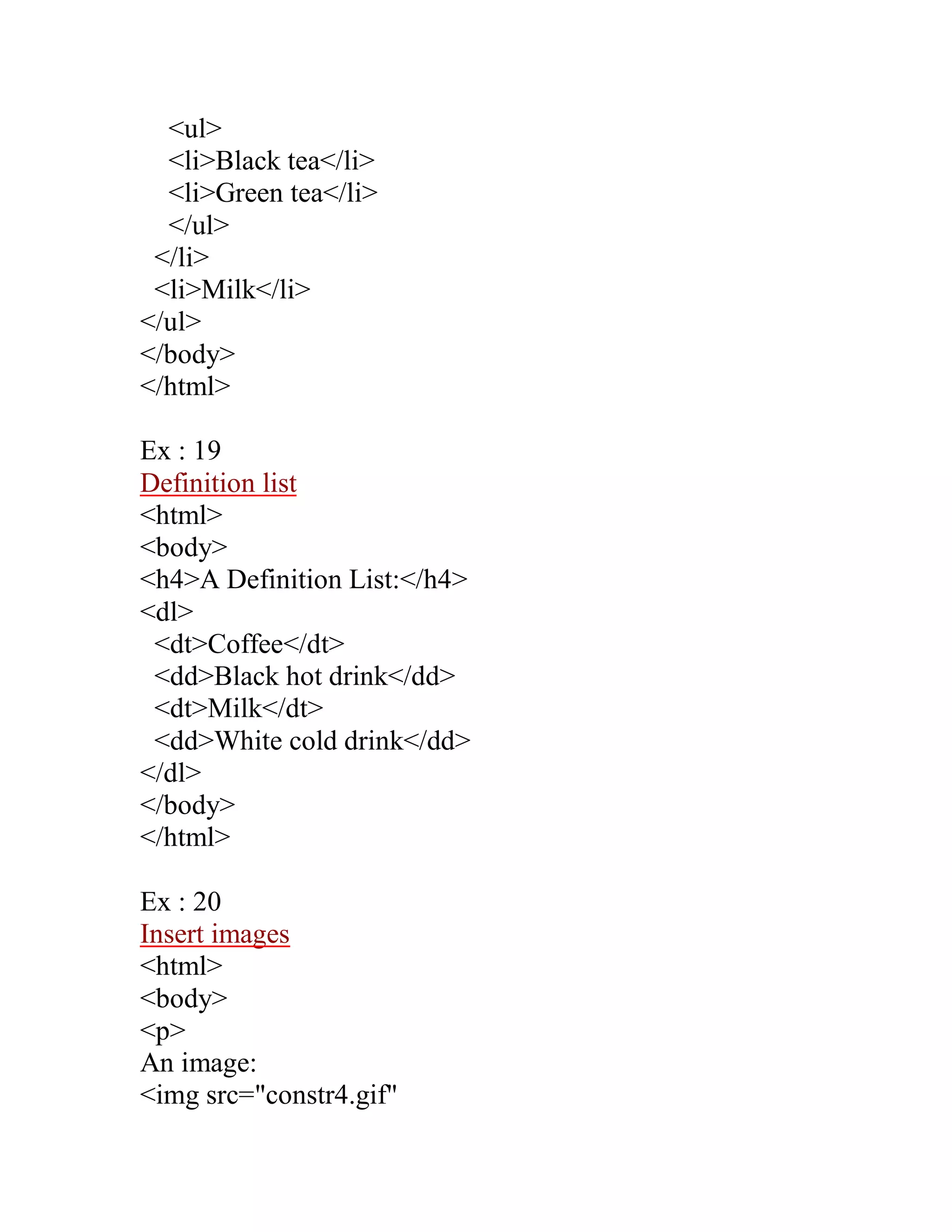 HTML practical guide for O/L exam | PDF