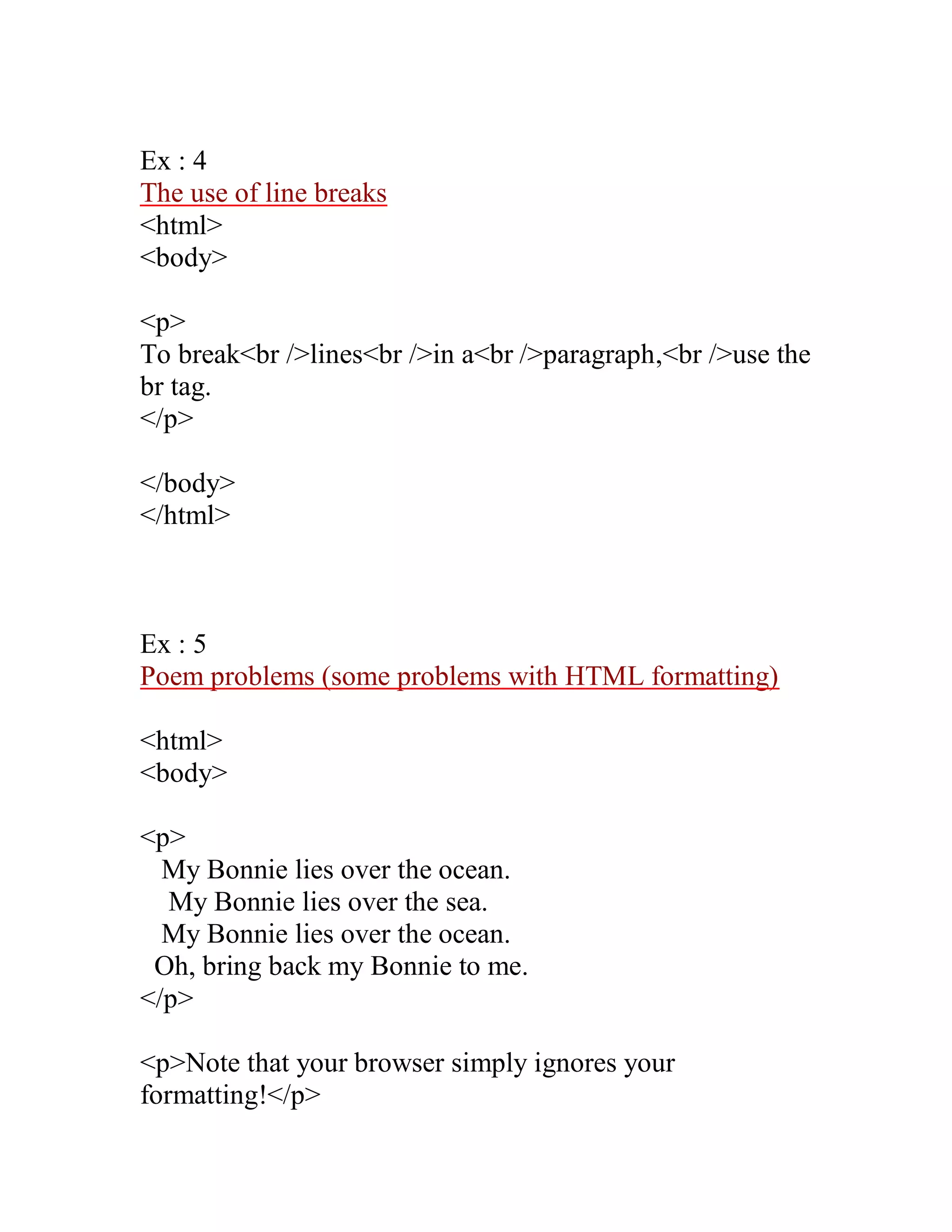 HTML practical guide for O/L exam | PDF