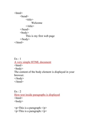 HTML practical guide for O/L exam | PDF