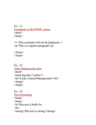 HTML practical guide for O/L exam | PDF | Web Design and HTML | Internet