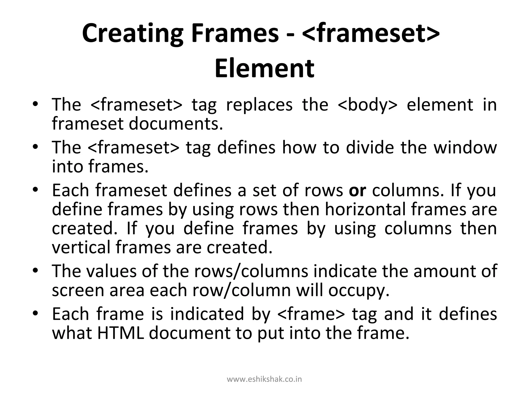 Html frames | PDF