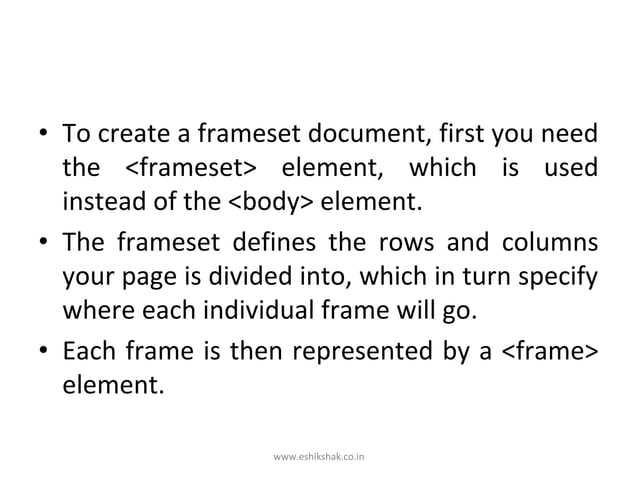 Html frames | PDF