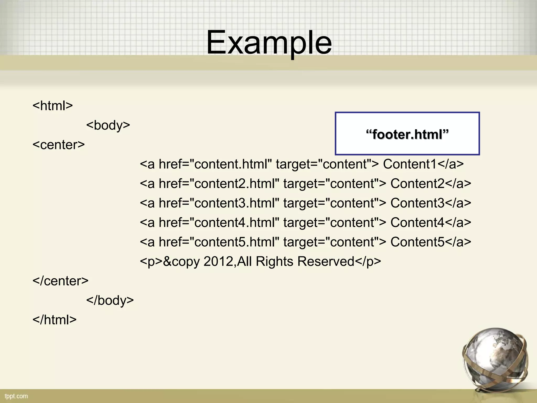 Html frames | PPT | Web Design and HTML | Internet