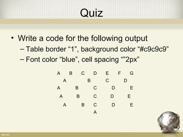 Html Frames Ppt Web Design And Html Internet