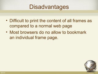 Html frames | PPT | Web Design and HTML | Internet