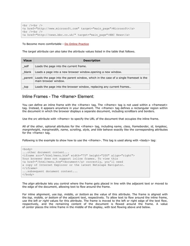 Html frames | PDF