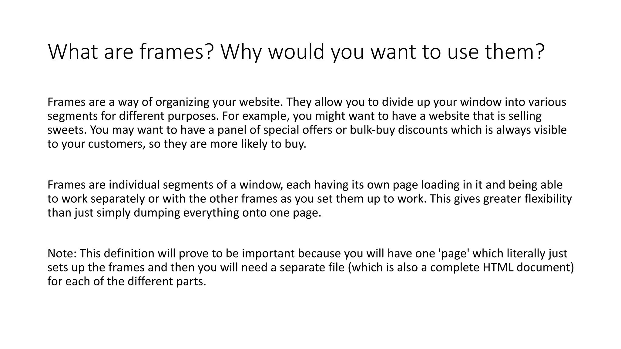 Html frames | PPTX