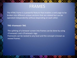 Html frames | PPTX