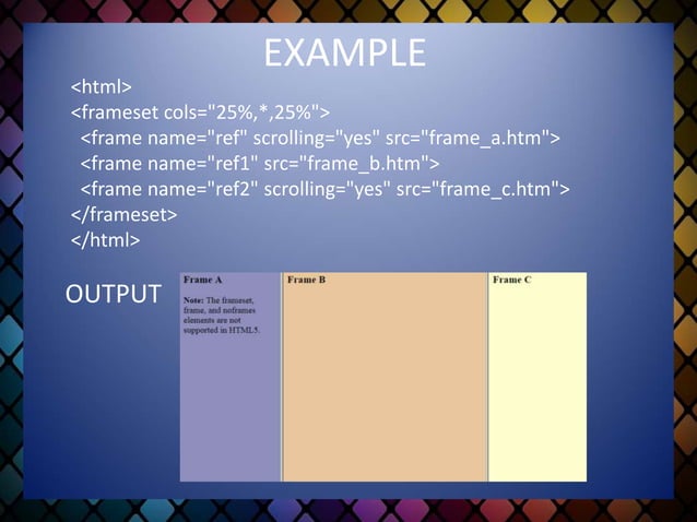 Html frames | PPTX