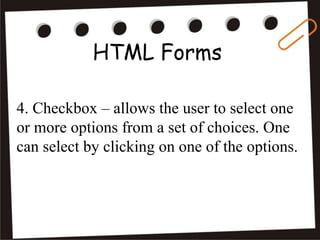 HTML frames and HTML forms | PPTX