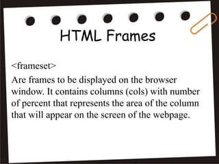 HTML frames and HTML forms | PPTX