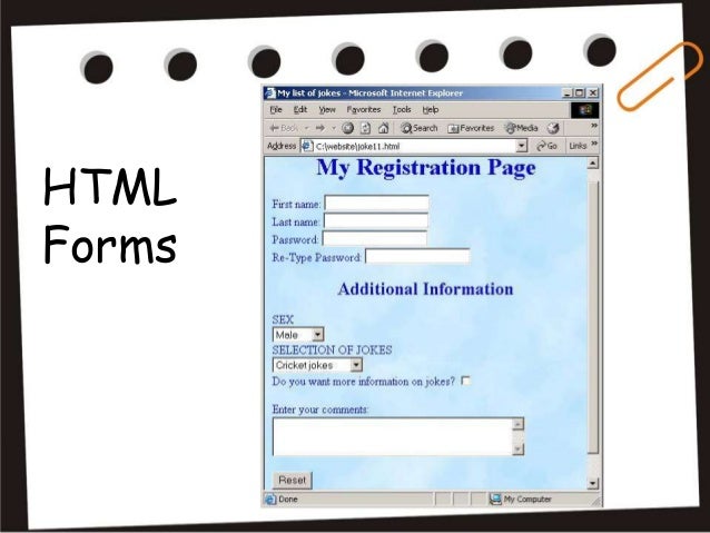 HTML frames and HTML forms